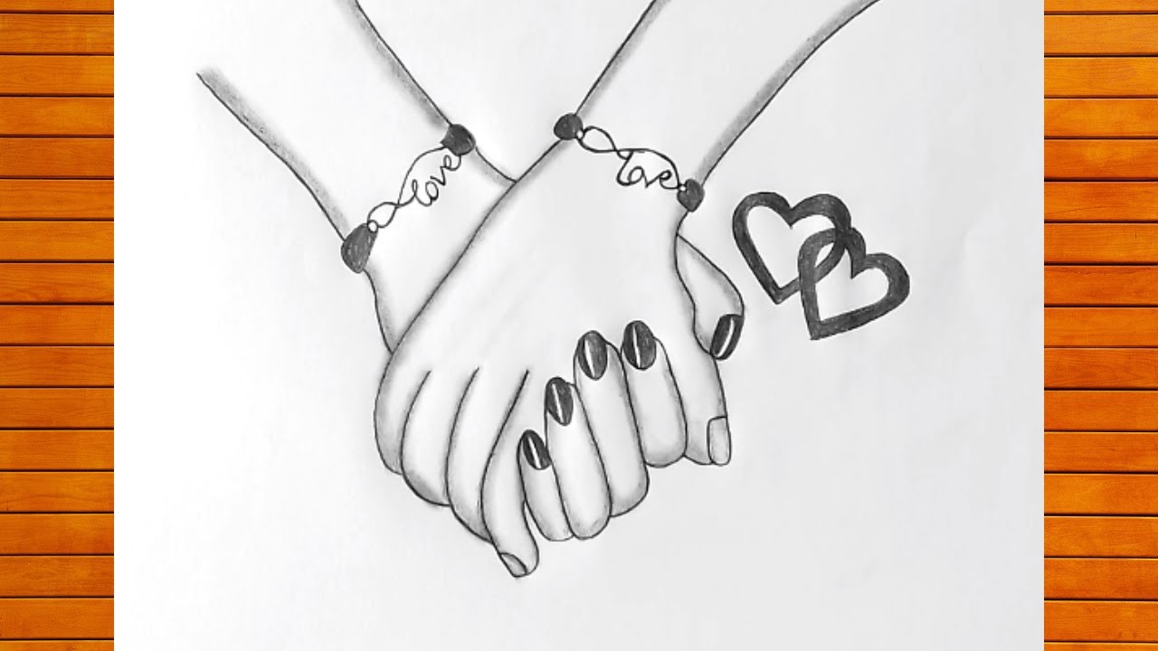 Couples In Love Holding Hands Sketch