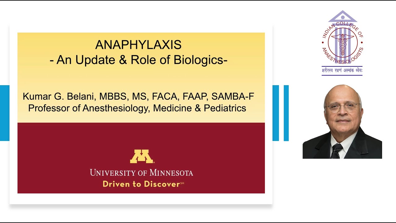 Anaphylaxis - Dr Kumar Belani ICA Webinar 249 - YouTube