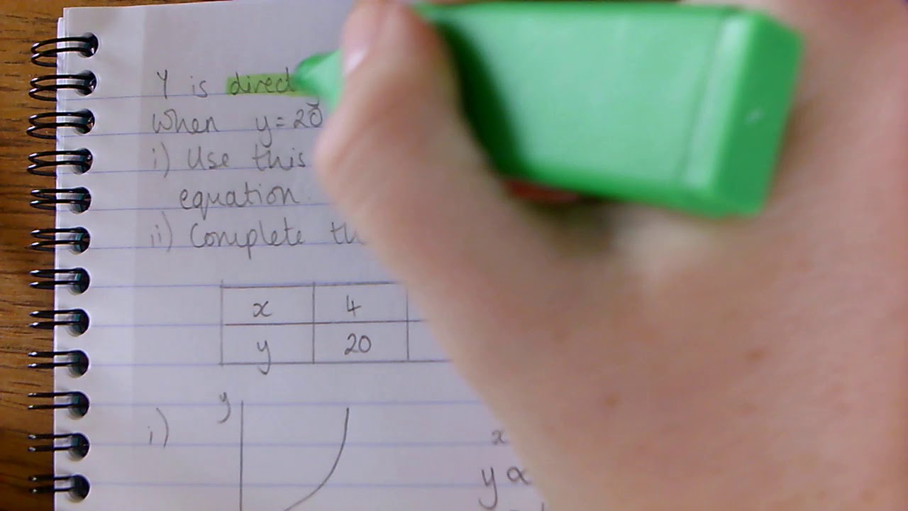 Direct proportion x squared WJEC GCSE Maths - YouTube