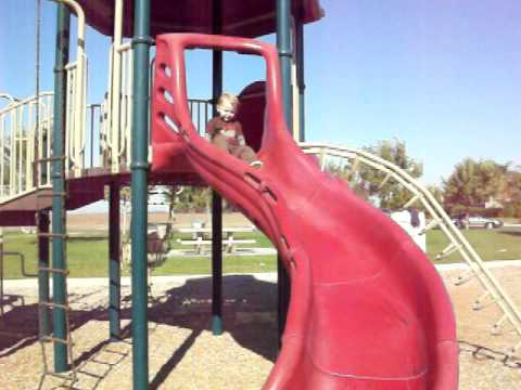 bradyn falling down slide - YouTube