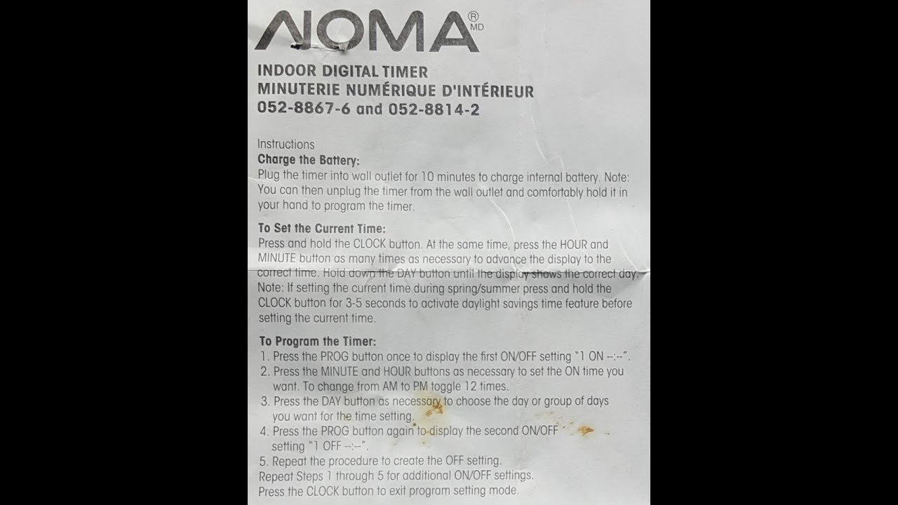NOMA 052-8814-2 (01) PDF MANUAL - YouTube