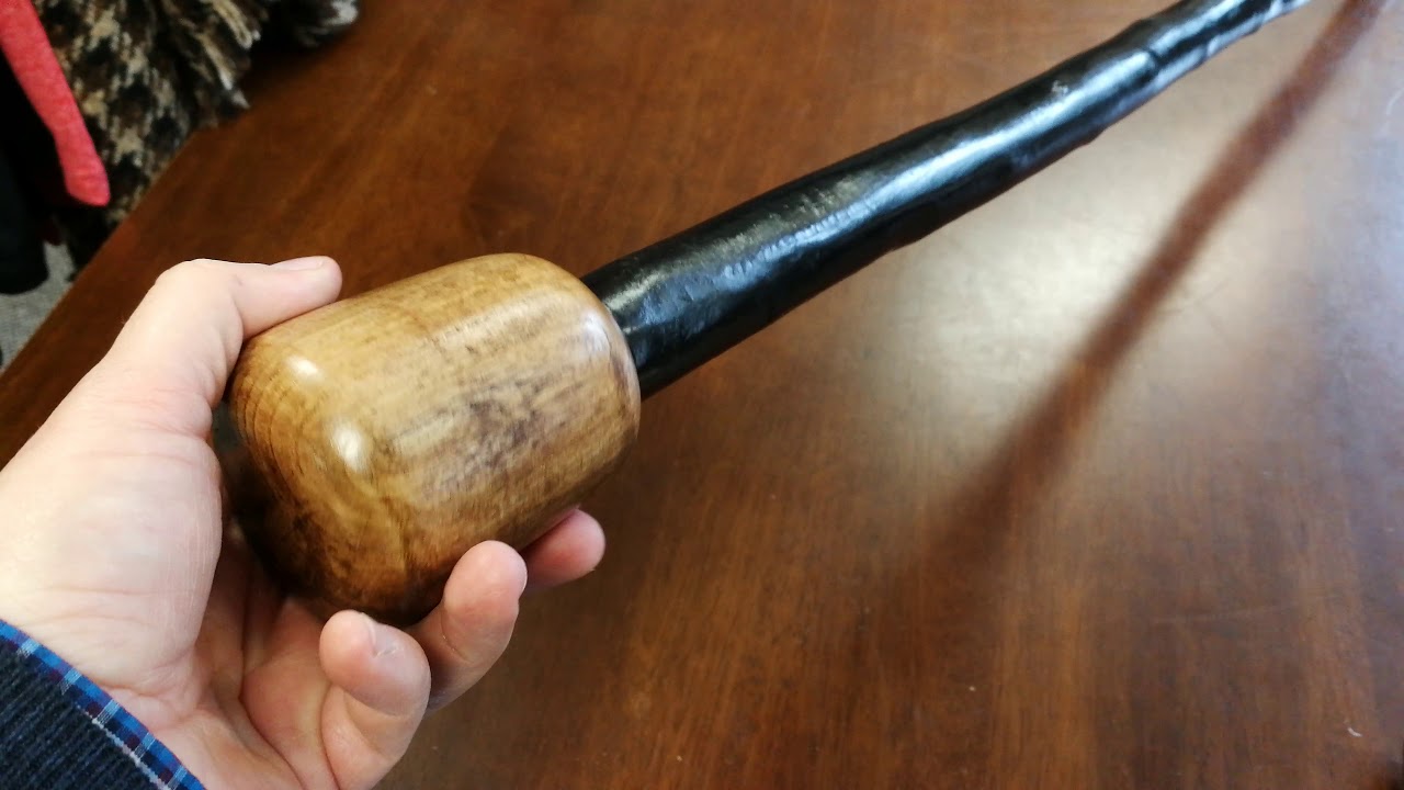 Oak handle shillelagh - YouTube