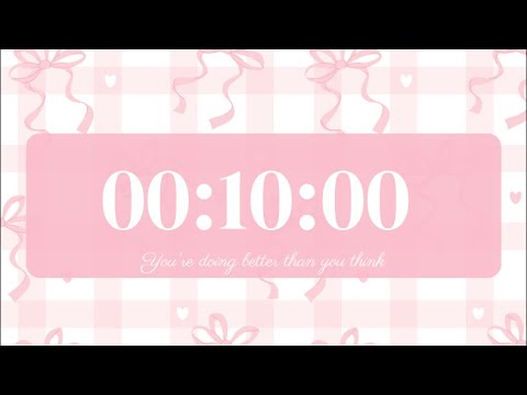 10 Minute Aesthetic Timer 🎀 Pink Bow Countdown | No Music | Cute Study ...
