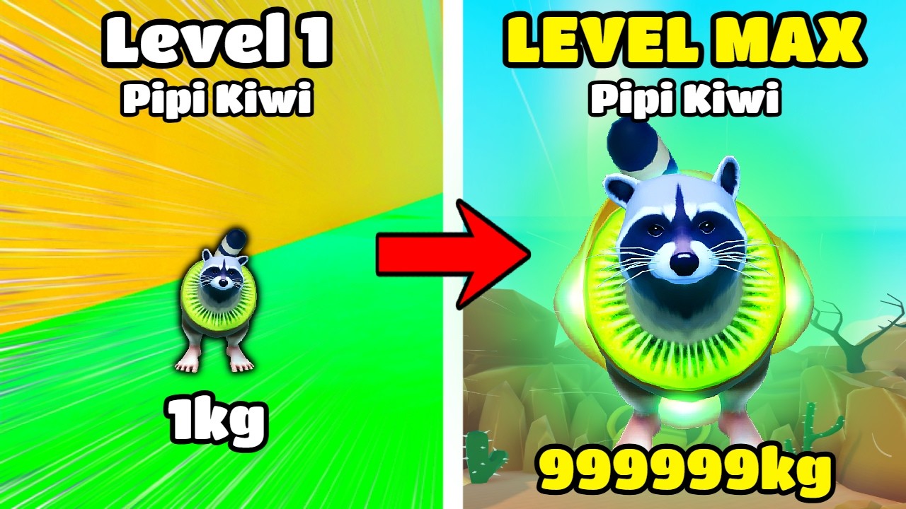 From Tiny to GIANT Pipi Kiwi 99999KG in Brainrot Evolution (Roblox ...
