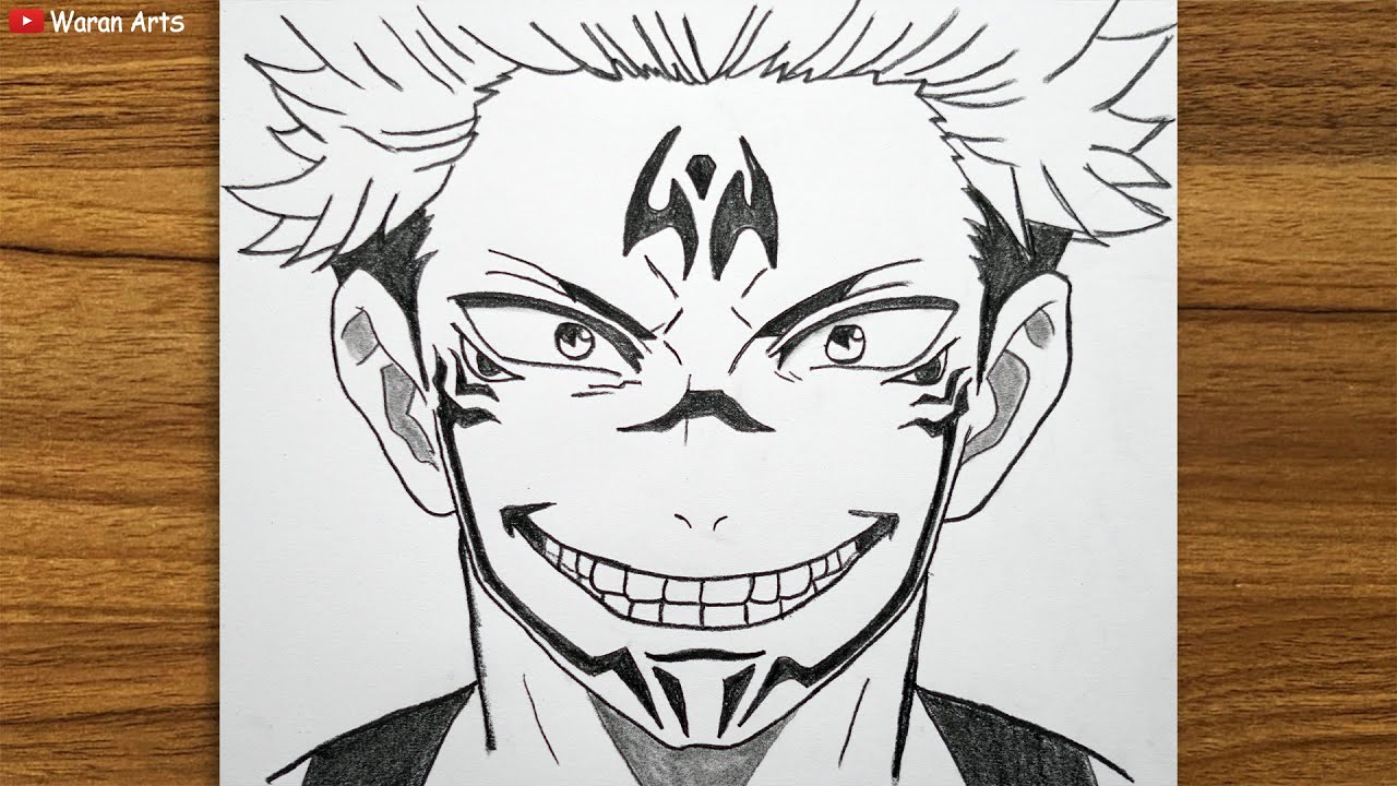 Easy Anime Drawing || How to Draw Sukuna step-by-step || Easy Drawing ...