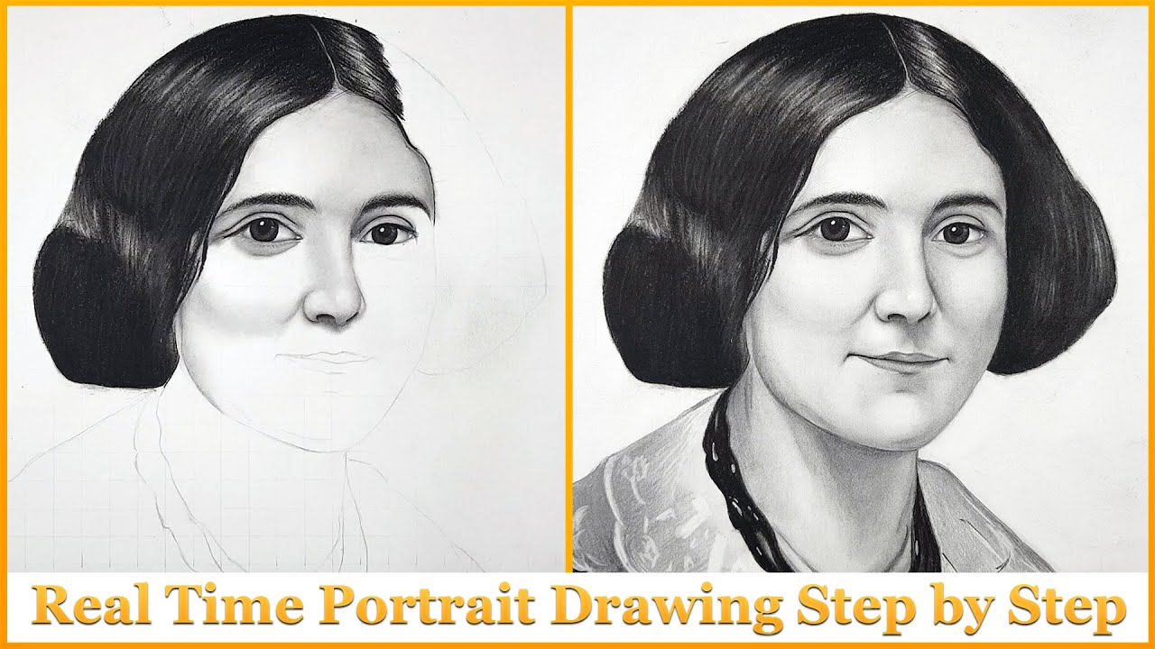 How to Draw Alice Cary - Real Time Portrait Drawing: A Step by Step ...