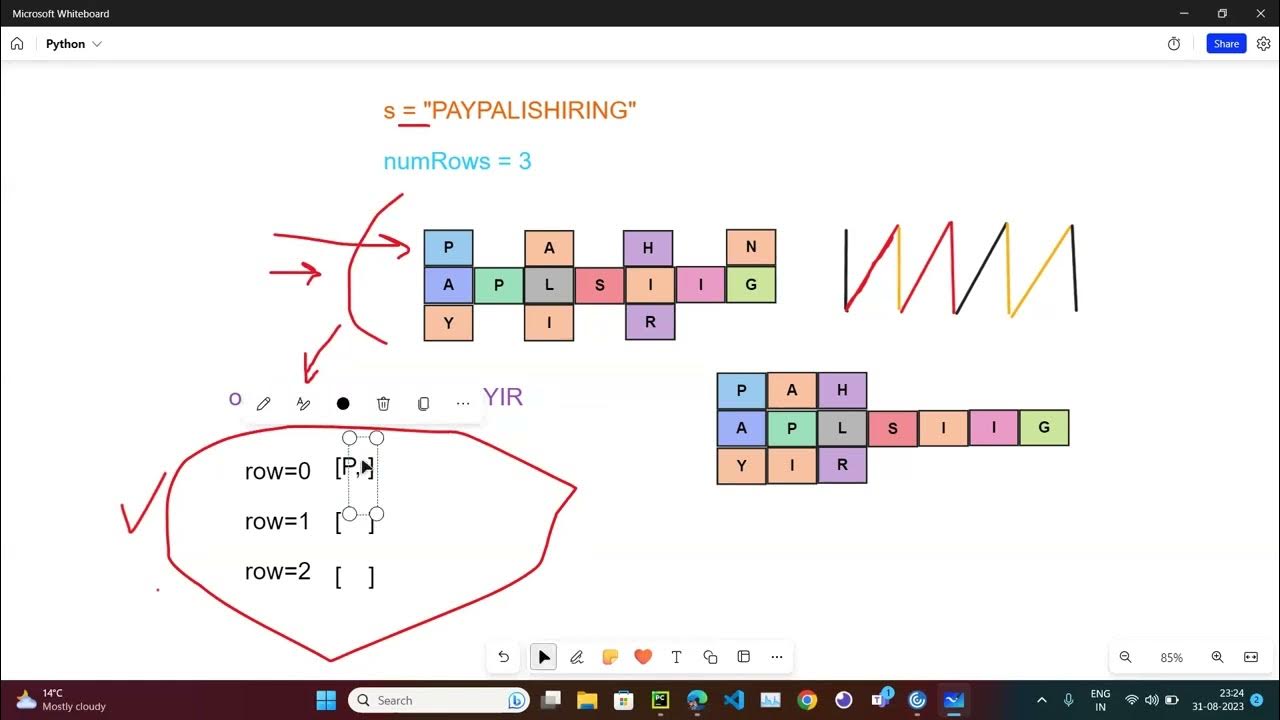 Leetcode # 6. Zigzag Conversion (Python) - YouTube