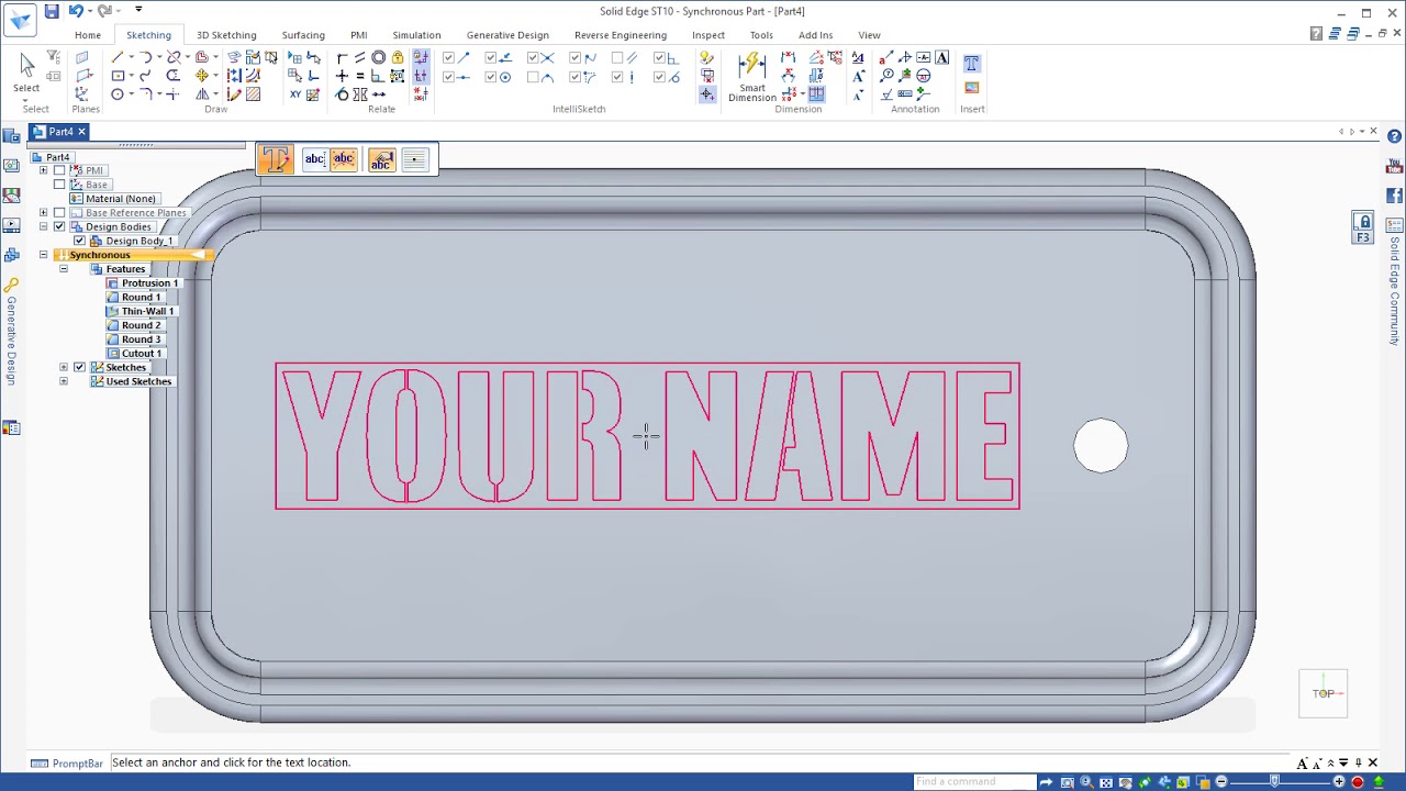 Getting Started with Solid Edge | Design a Name Tag - YouTube