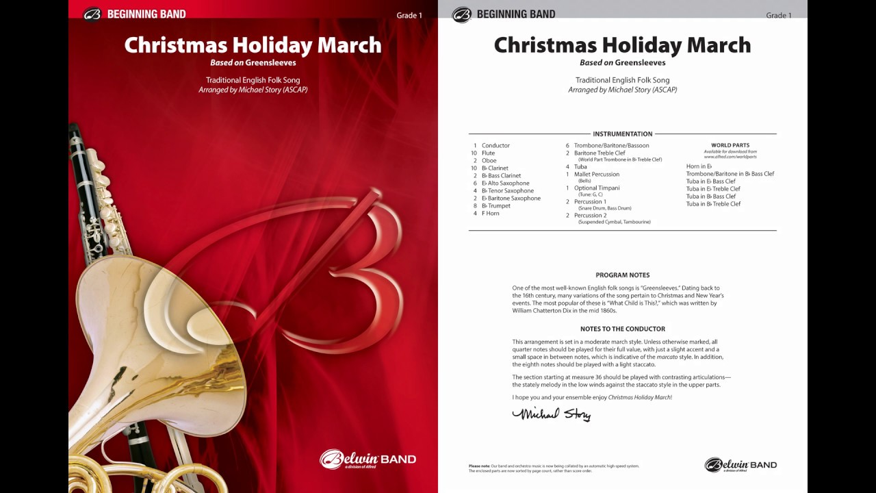 Christmas Holiday March, arr. Michael Story – Score & Sound - YouTube