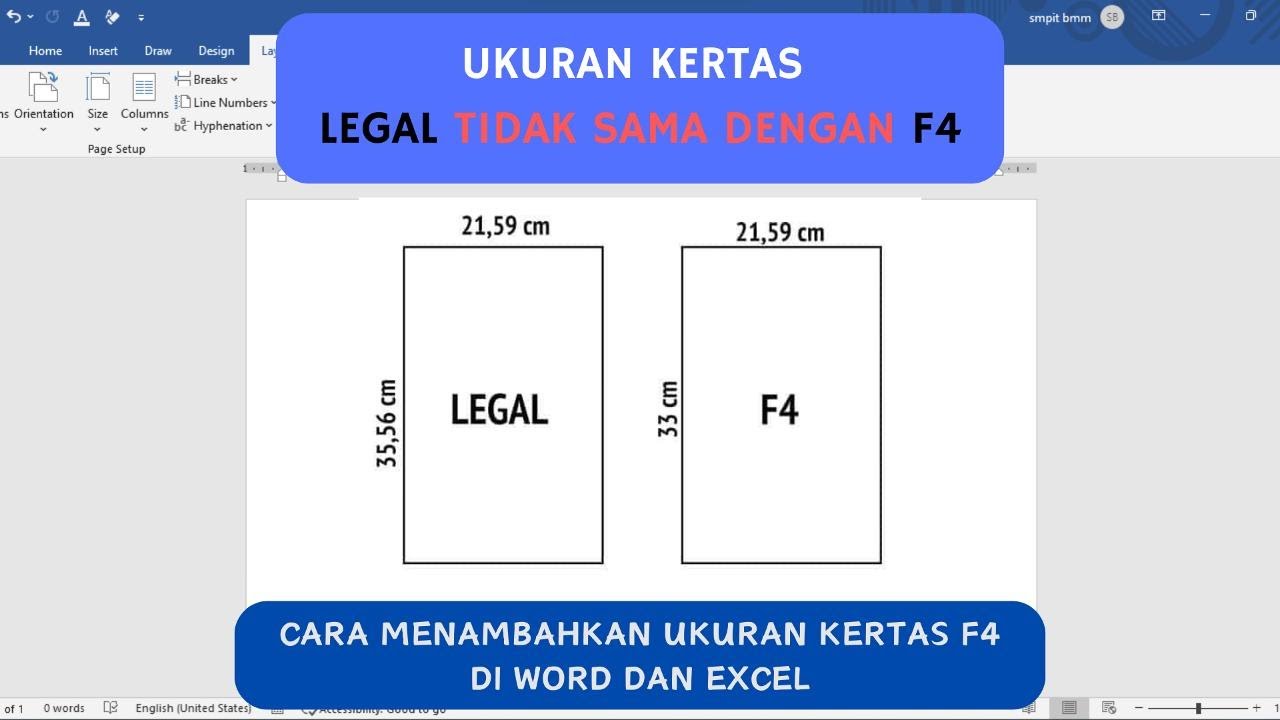 TERNYATA !!! UKURAN KERTAS LEGAL TIDAK SAMA DENGAN F4 | CARA ...