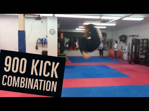 900 kick combination -Taekwondo Freestyle Poomsae- - YouTube