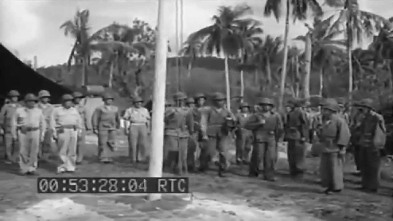 Invasion Of Guam: U.S. Flag Raised Over Guam, 07/27/1944 (full) - YouTube