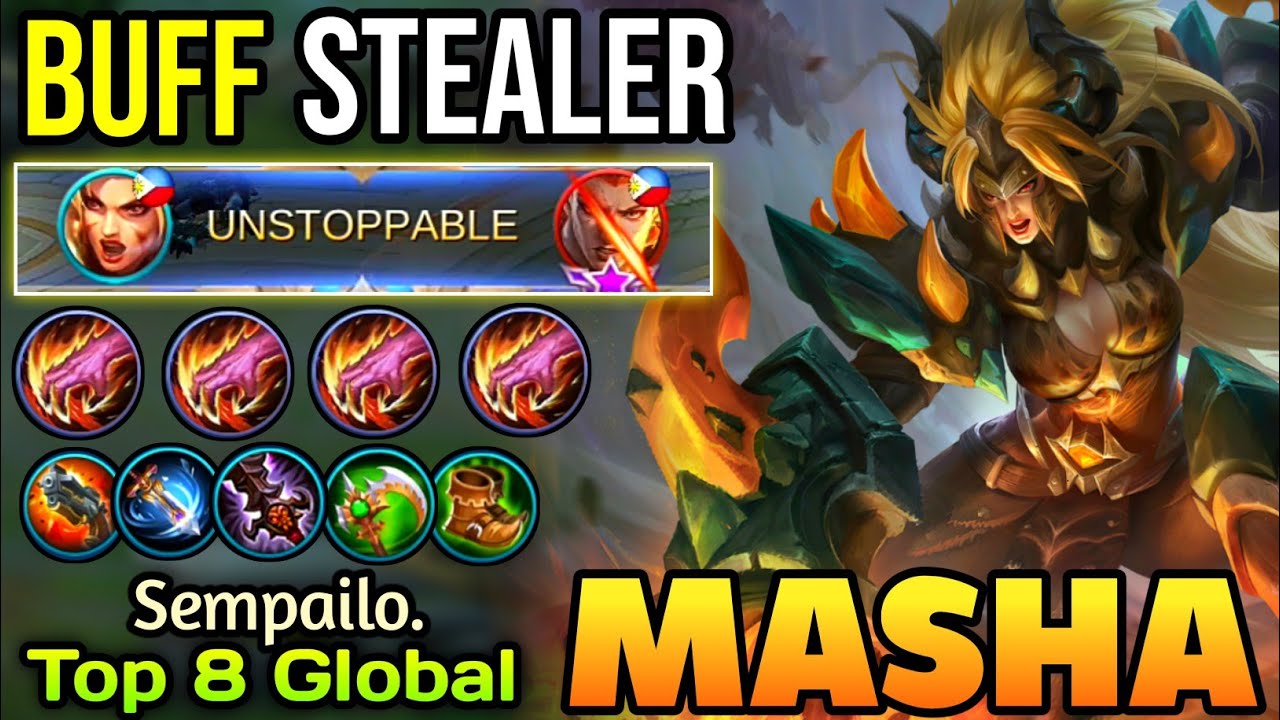 BUFF STEALER! PERFECT MASHA, MASHA BEST BUILD 2020 [ Top Global Masha ...