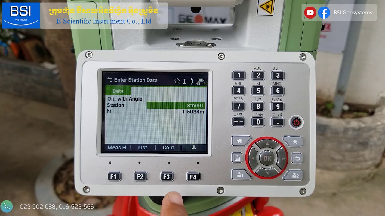 How to set up Total Station with Angle - YouTube