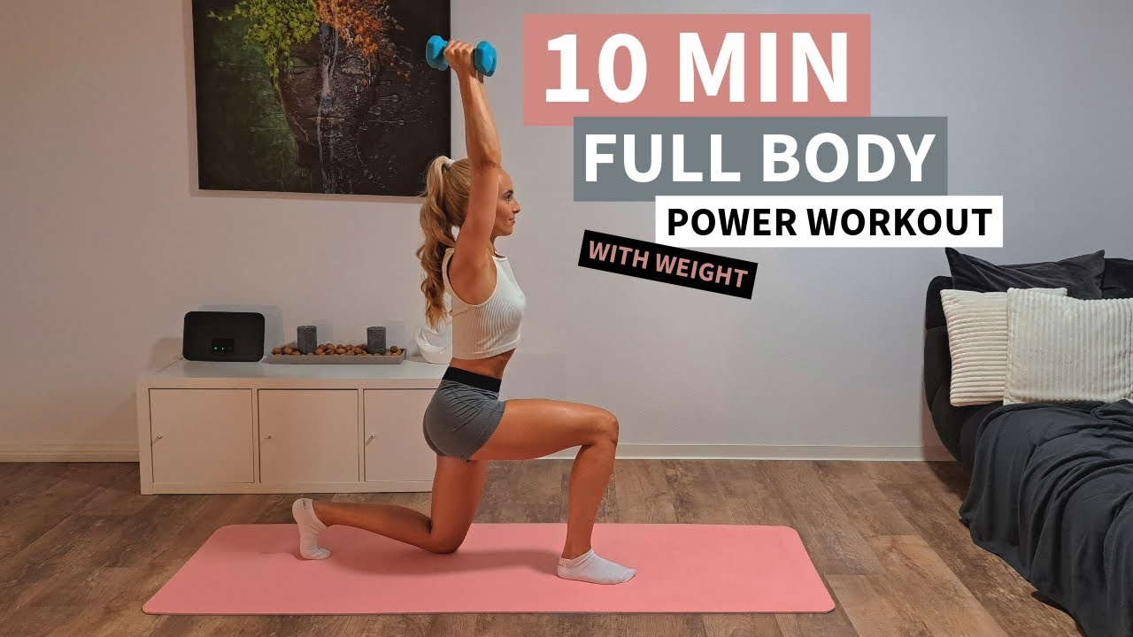 10 MIN FULL BODY POWER WORKOUT - WITH WEIGHT - - YouTube