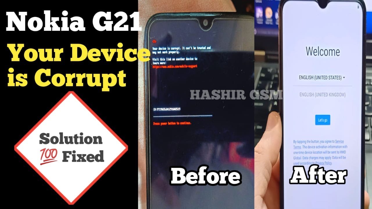 Nokia G21 Your Device is Corrupt - YouTube
