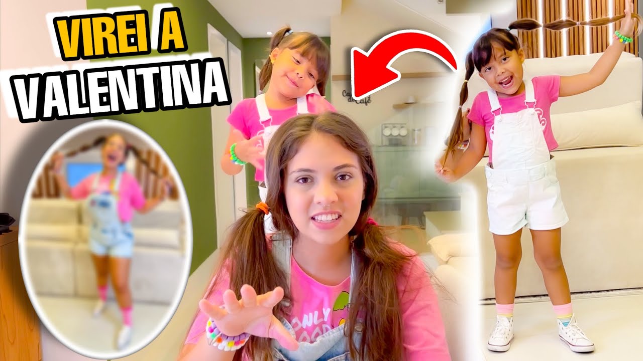ME TRANSFORMEI NA VALENTINA SOBRINHO *olha isso* 😱 - YouTube