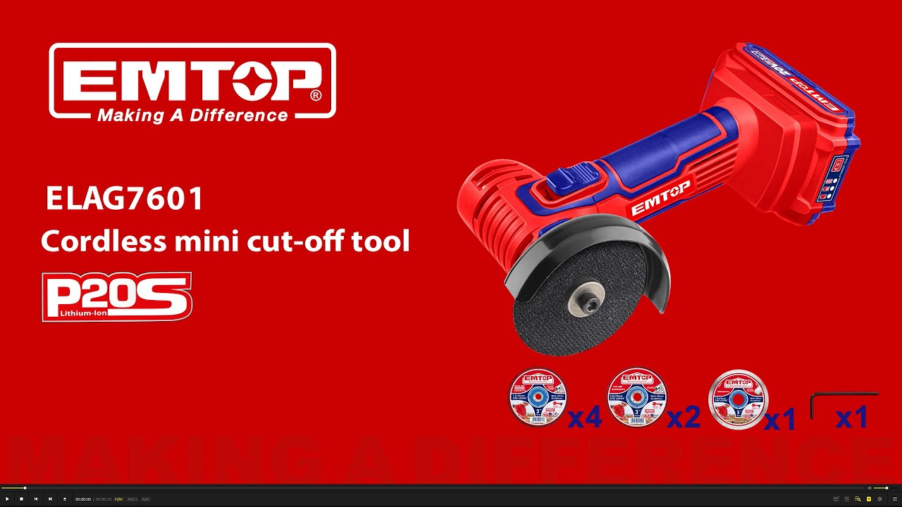 EMTOP Cordless mini cut-off tool ELAG7601 - YouTube