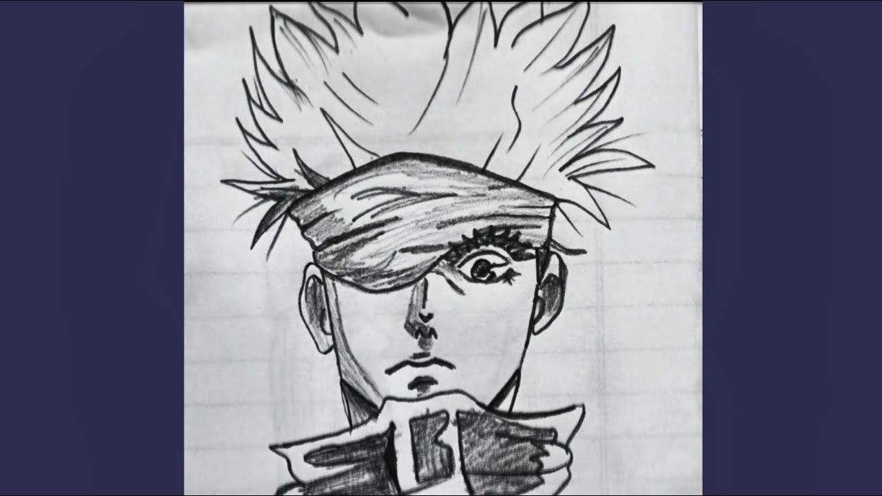 How to Draw Ainme Gojo|Easy Anime drawing|Gojo satoru drawing|pencil ...