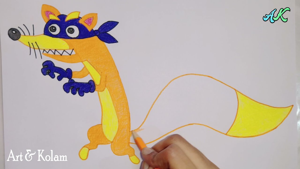 Dora The Explorer villain Kullanari l Step by step drawing & coloring ...