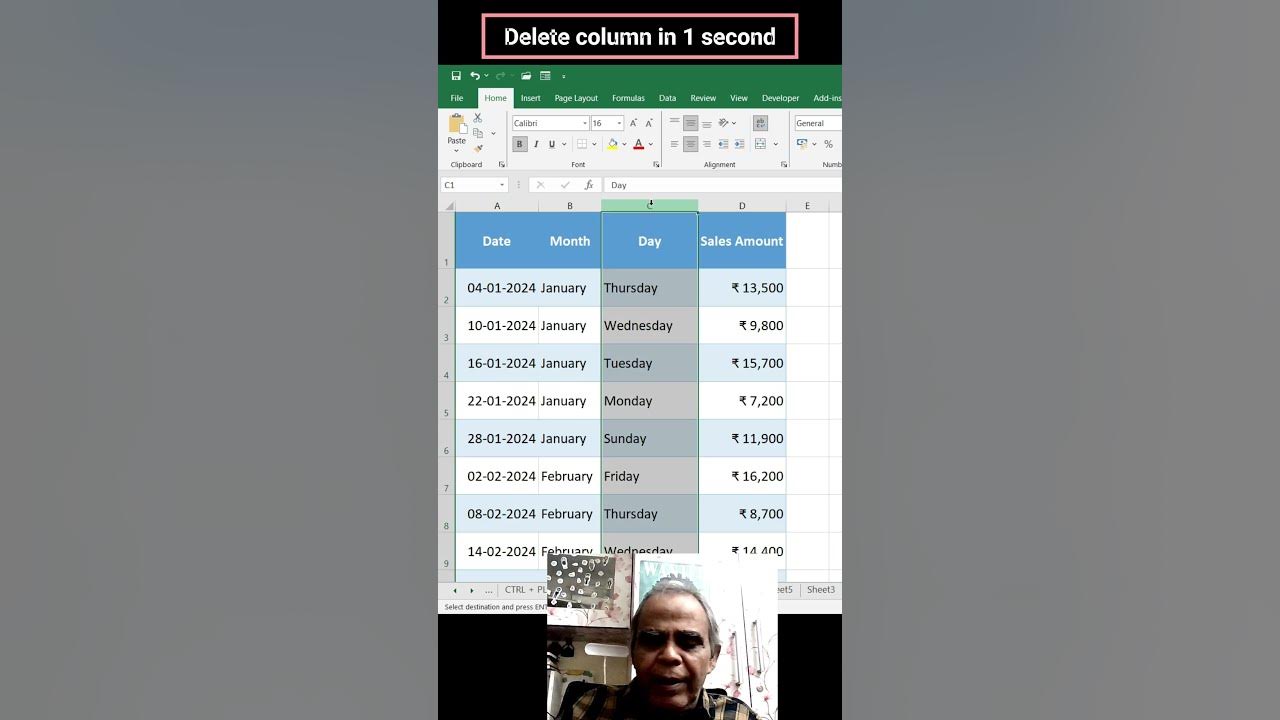 "Ctrl + - Shortcut: Delete Excel Columns in Seconds!" - YouTube