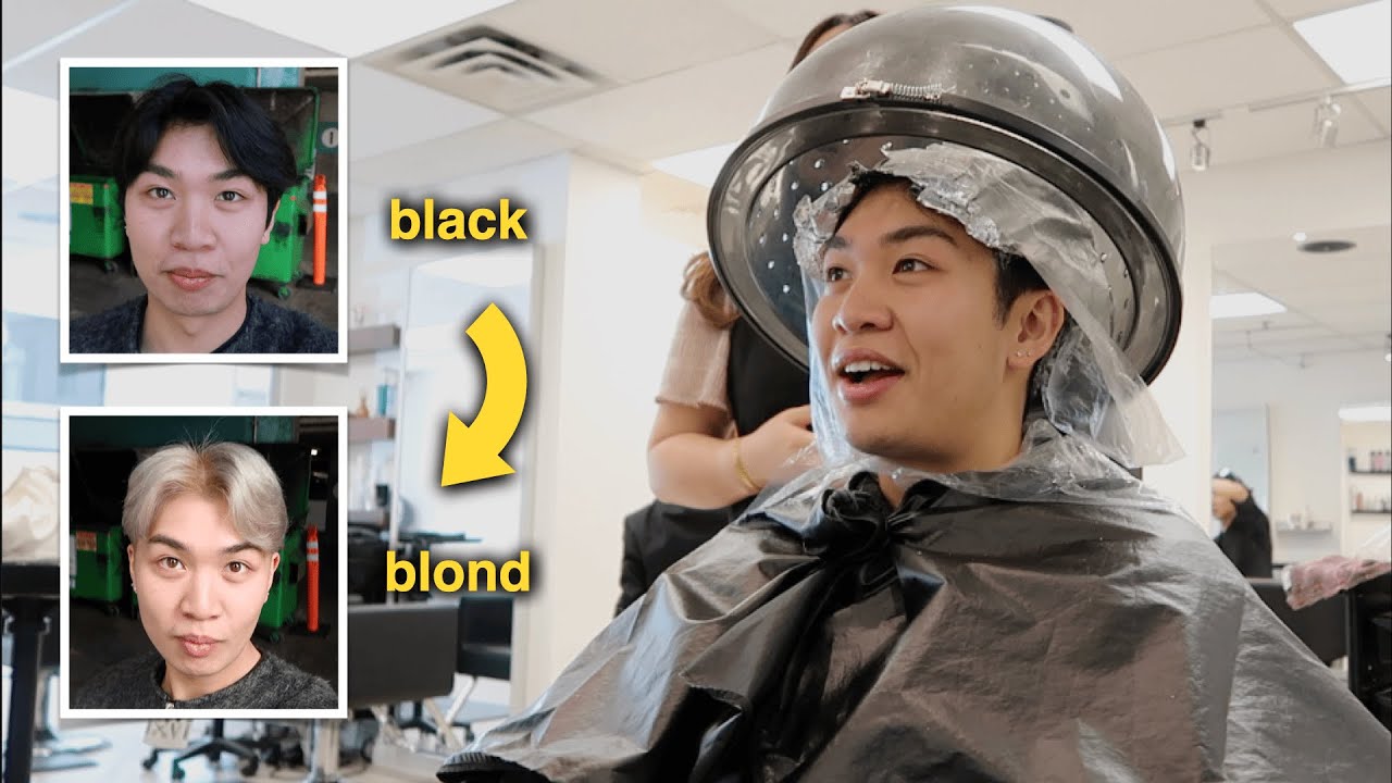i bleached my virgin hair from black to blond - YouTube