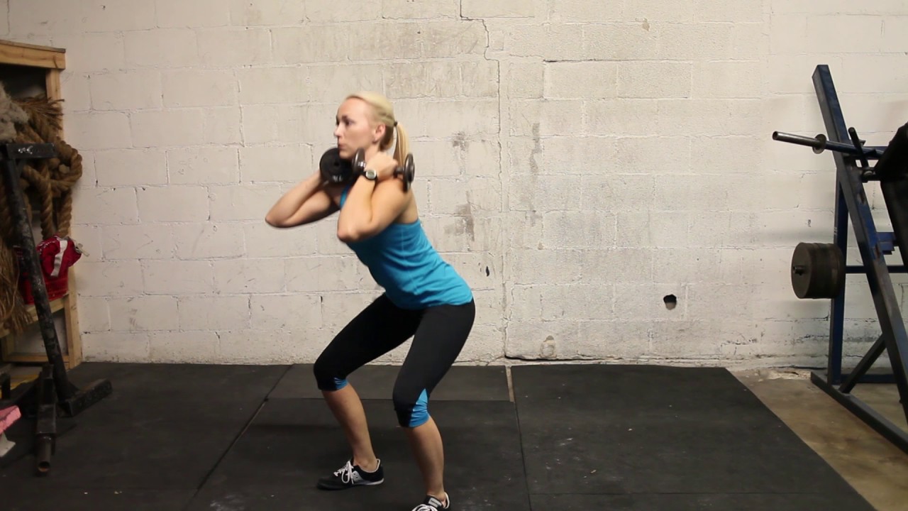 squat with dumbbells racked - YouTube