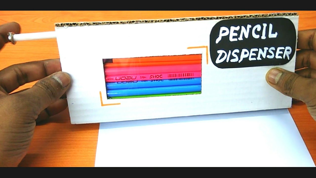 How to make Pencil Dispenser machine from cardboard for drawing | easy ...