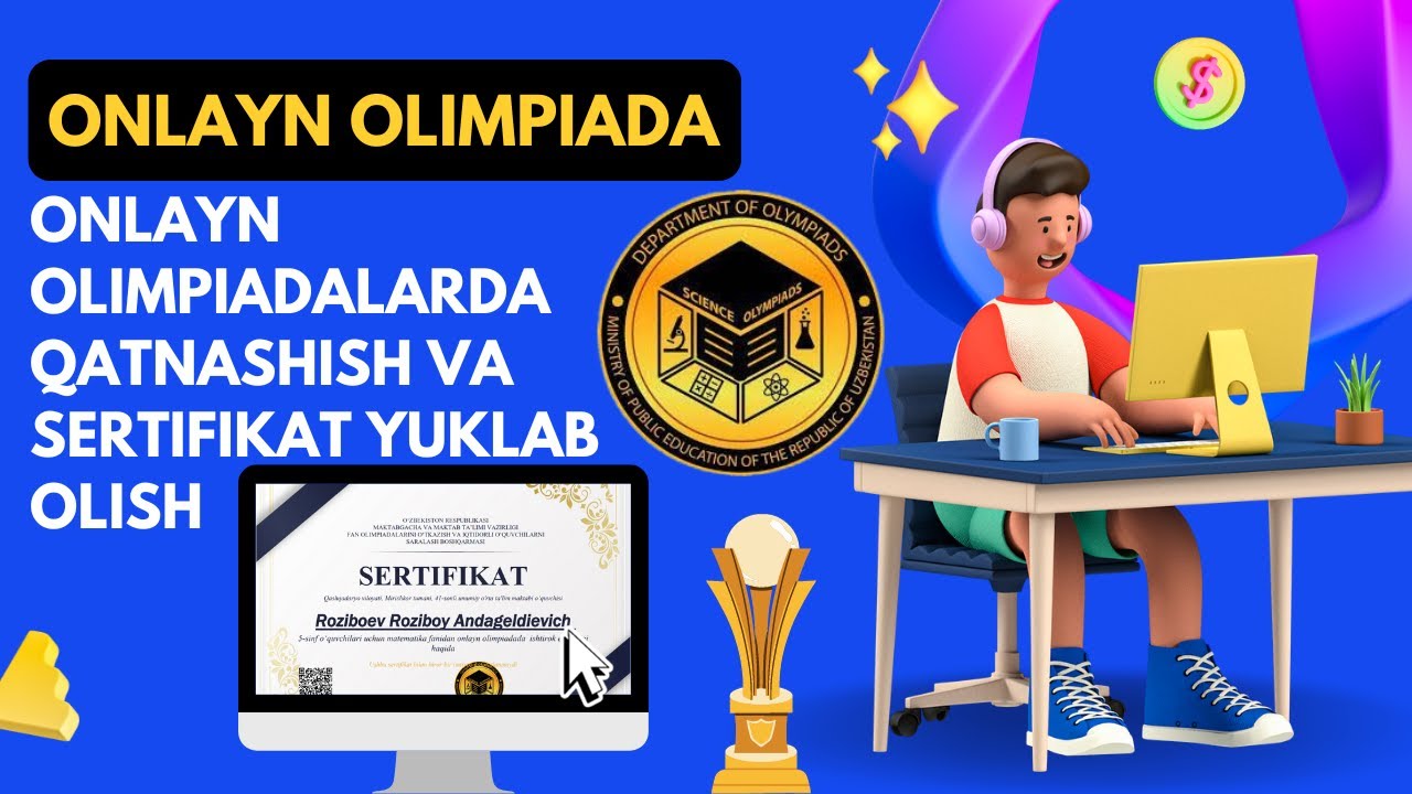 Onlayn olimpiadada ( oo.uzedu.uz ) qatnashish testlarni ishlash va ...