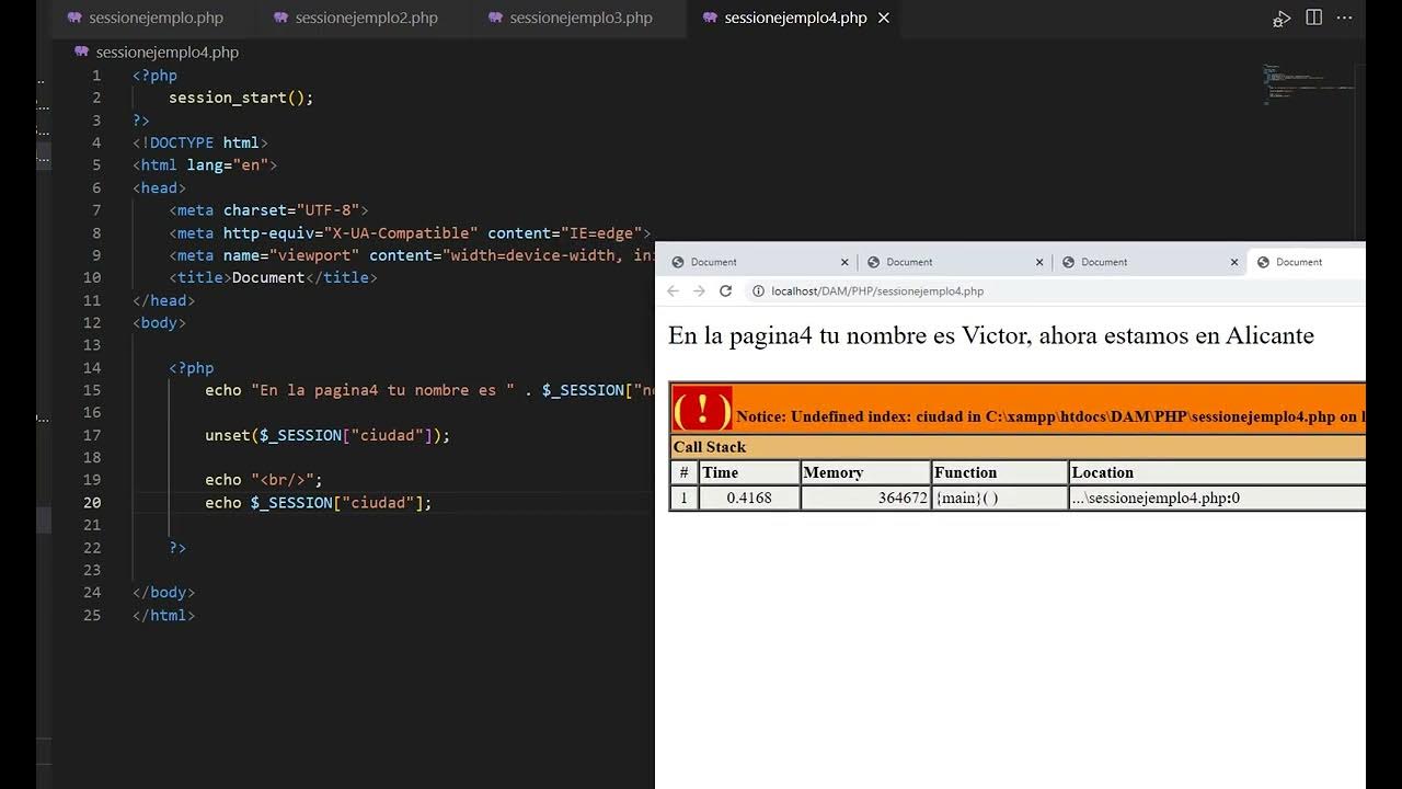 PHP - Uso del array superglobal SESSION (guardar, leer y borrar información) - YouTube