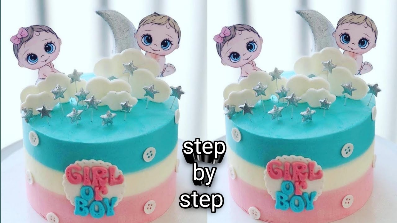 Girl or Boy Cake Design | Baby Shower Cake | Pardeep Cakes - YouTube
