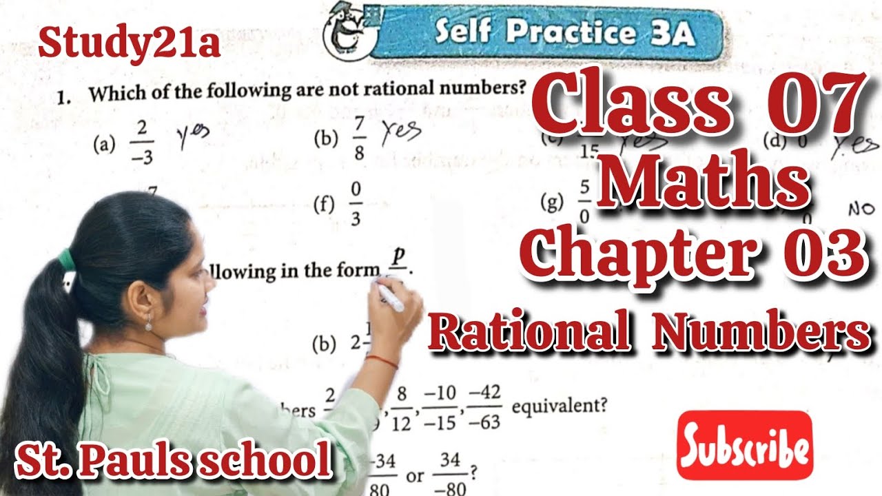 Class 07 Maths Chapter 03 | Exercise 3A Full Solution | Rational ...