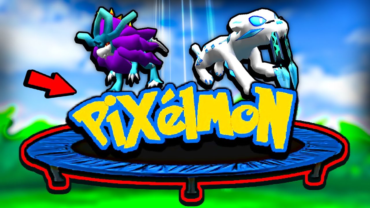 We Catch Pixelmon from A Pokemon TRAMPOLINE, Then We Fight! - YouTube