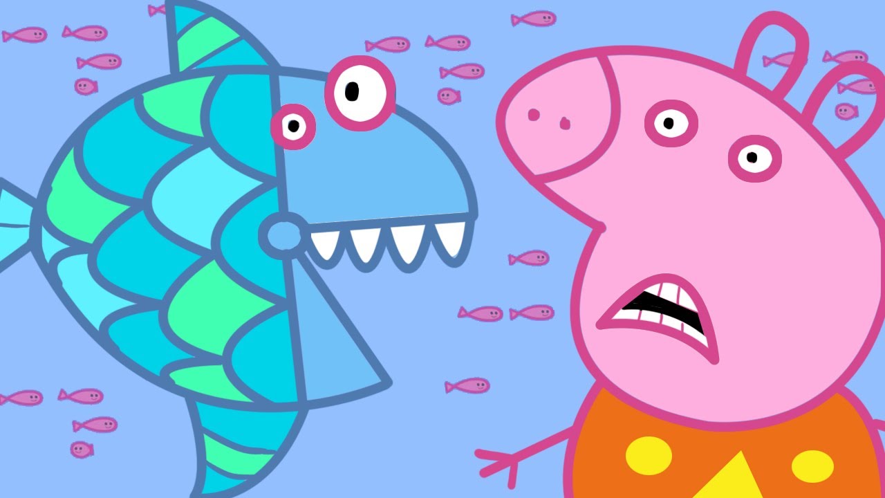 Drawing Peppa Pig Meets a Scary Sea Creature l Peppa Pig Drawing l ...