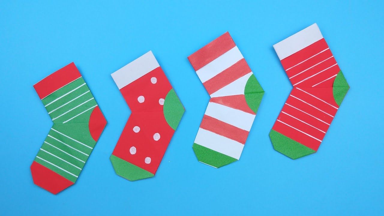 DIY How to Make Paper Christmas Socks / Origami Christmas Socks/折紙-聖誕襪 ...