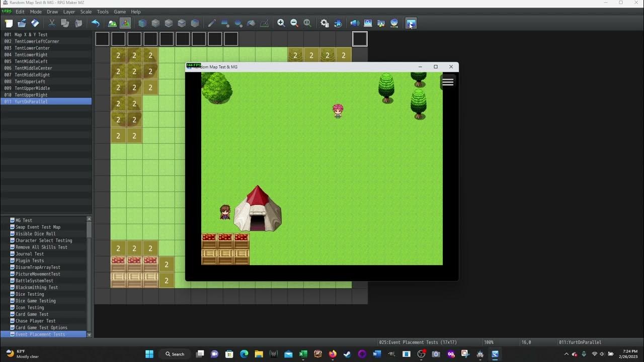 RPG Maker MZ DEMO of Player Controlled Large Yurt Dwelling - YouTube