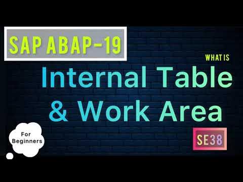 SAP ABAP-19 (What is Internal Table & Work Area) For Beginners. - YouTube