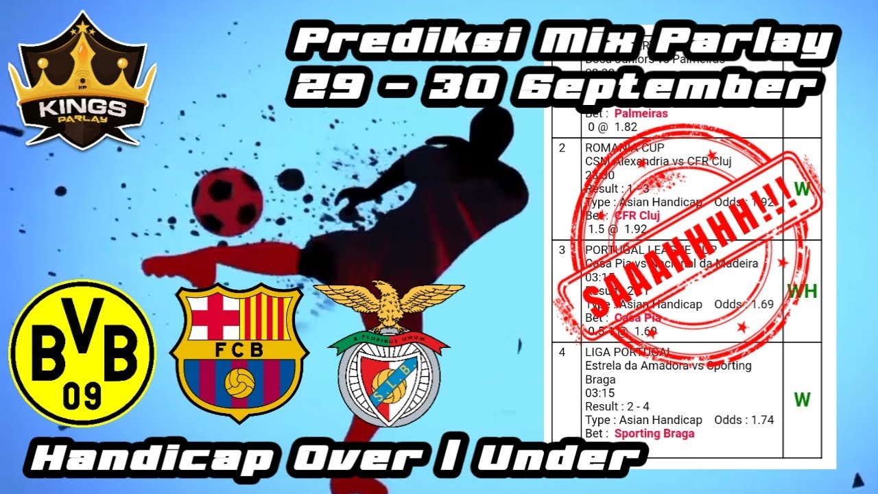 Prediksi Bola, Prediksi Parlay 29 - 30 September, Prediksi Mix Parlay ...