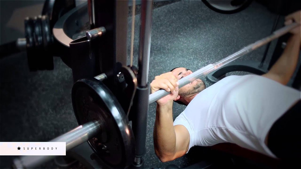 Smith machine bench press head down - YouTube
