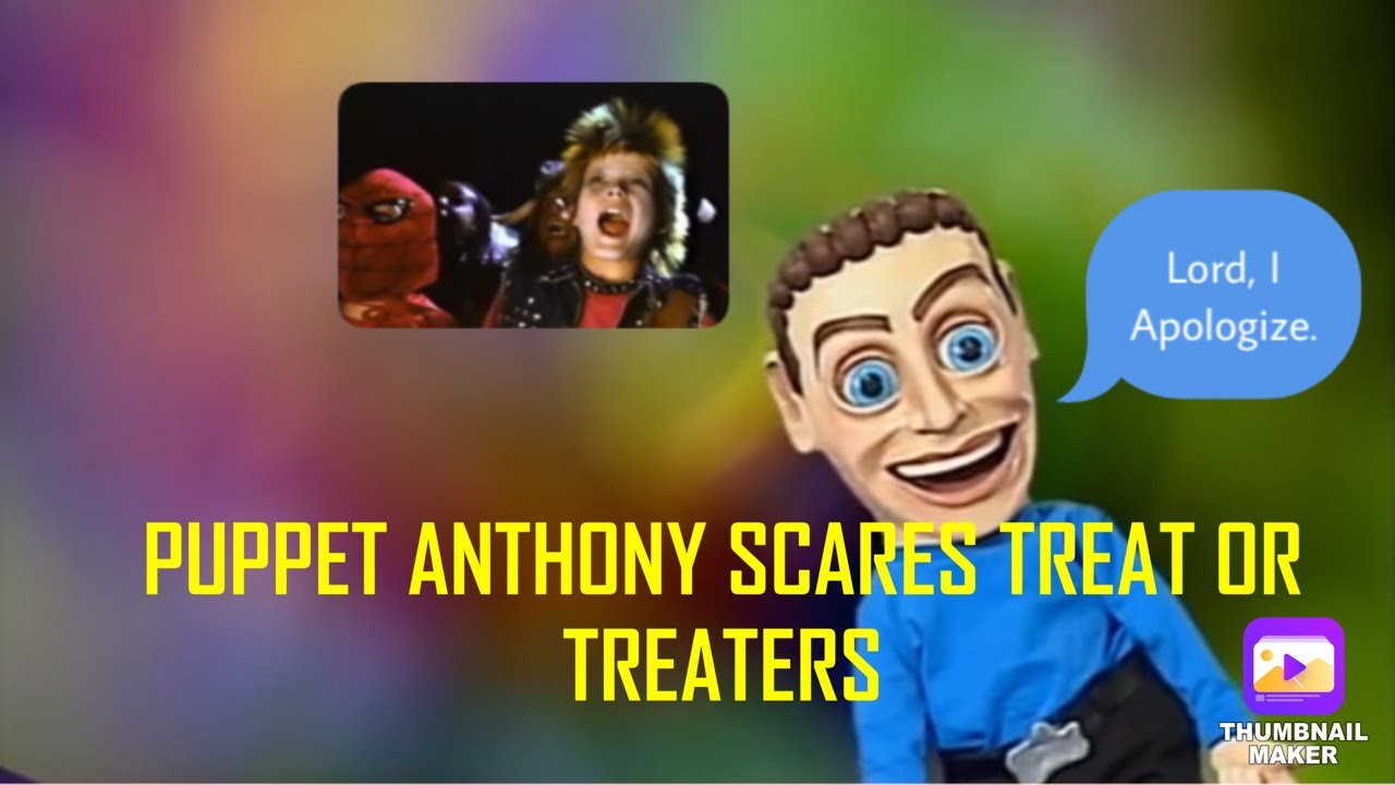 Puppet Anthony scares treat or treaters - YouTube