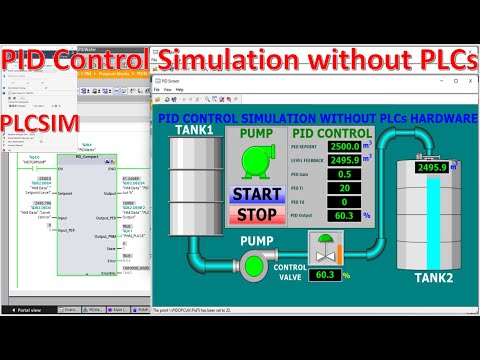 PID control water simulation without real PLCs hardware - YouTube