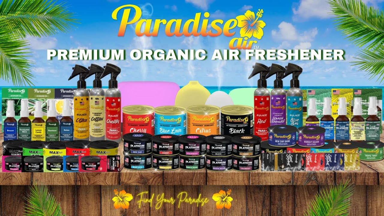 PARADISE AIR PLATINUM SERIES Premium Organic Air Freshener for Car in 52g, 42g Max Fresh 39g and ...