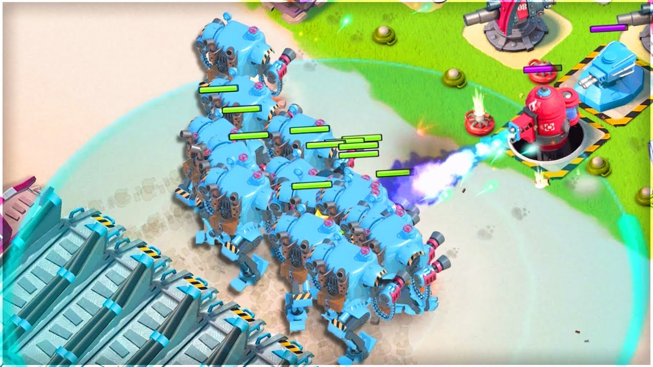 Attacking with 16 MECHS in Boom Beach - YouTube