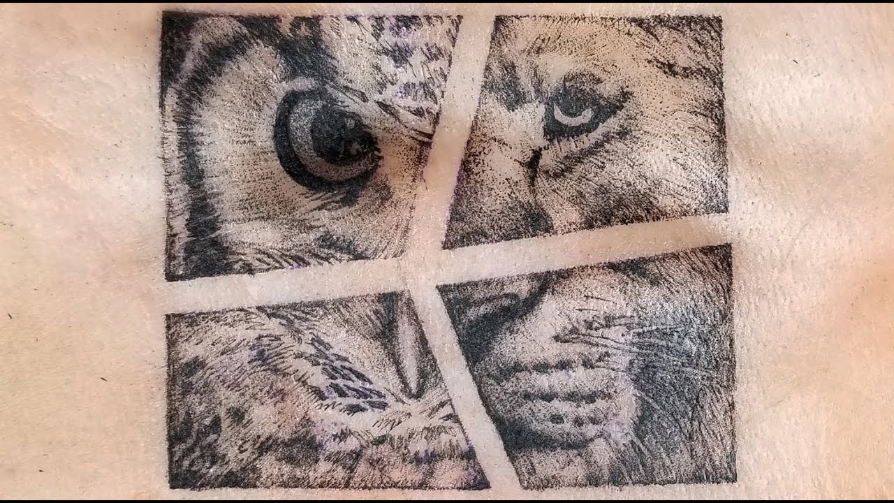 Tattoo Time Lapse / Owl & Lion 부엉이 & 사자 - YouTube