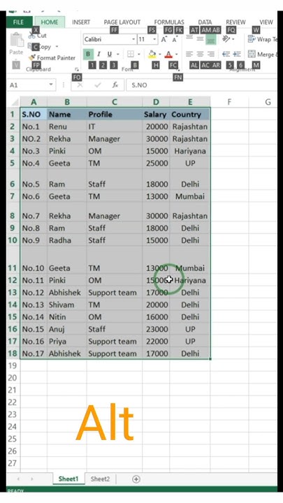 Excel Short - Fix columns and Row - YouTube