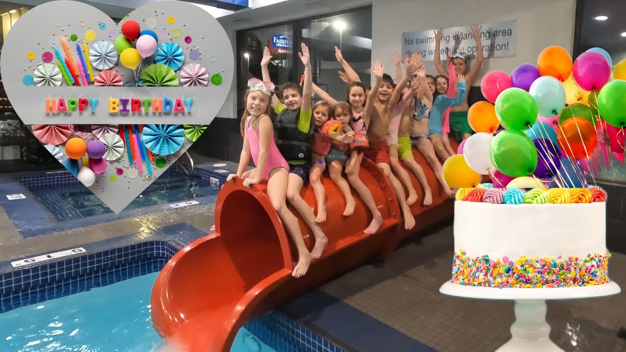 10 YEAR BIRTHDAY PARTY. WATERSLIDE POOL PARTY #birthdaygirl # ...
