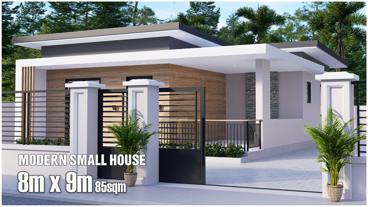 Simple and Modern Small House | 8m x 9m with 2Bedroom (Modern Home ...