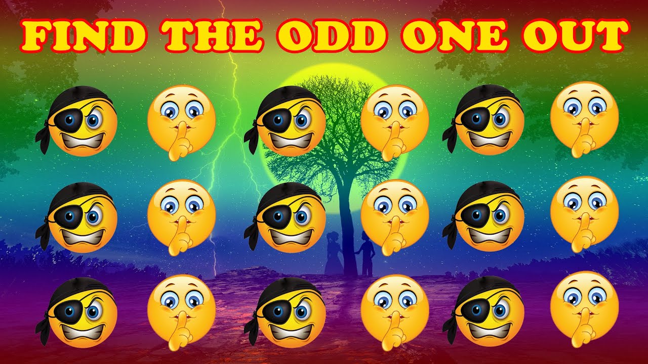 Find the Odd Emoji Out, Fun Picture Puzzles, Brain Exercise for Kids ...