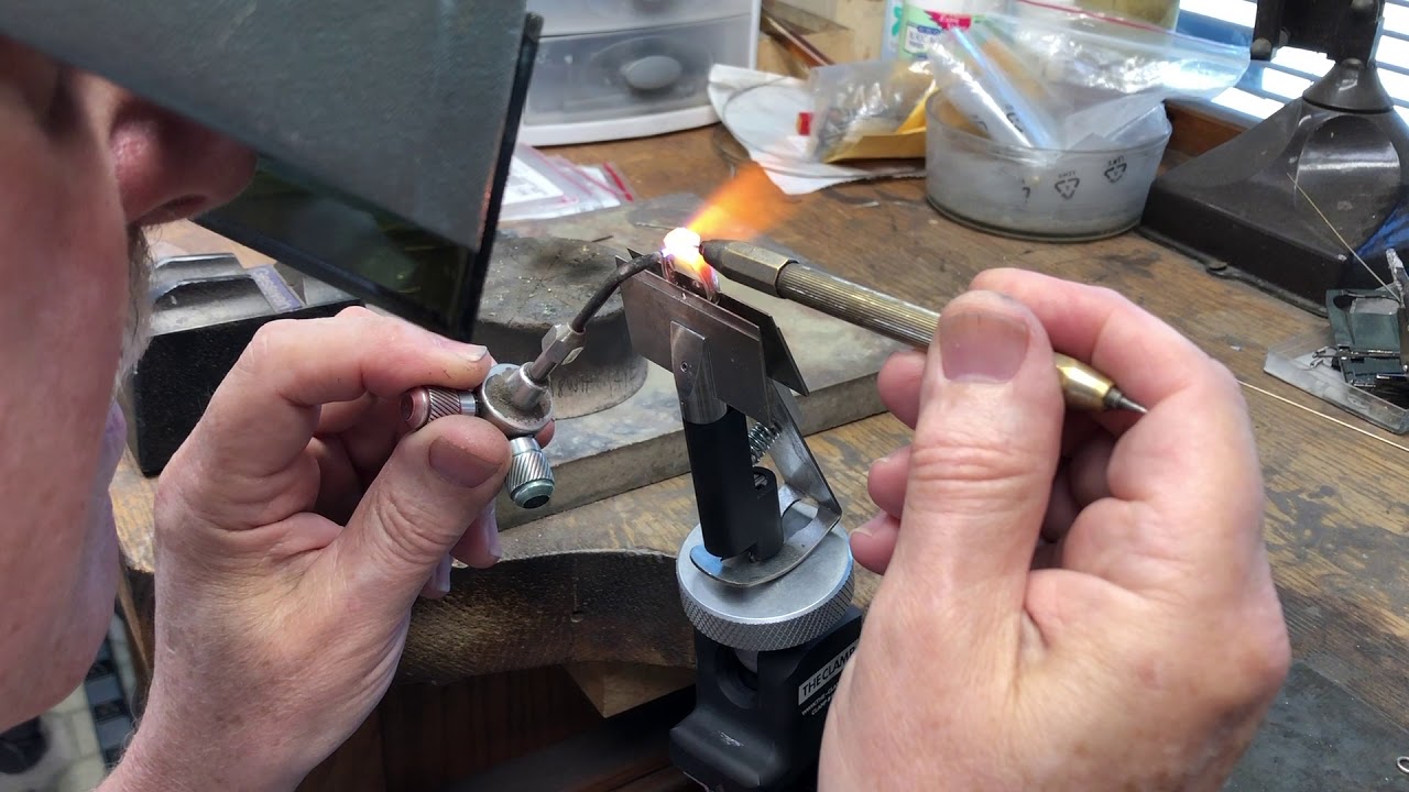 Using The Clamp: Soldering Plat Prongs - YouTube