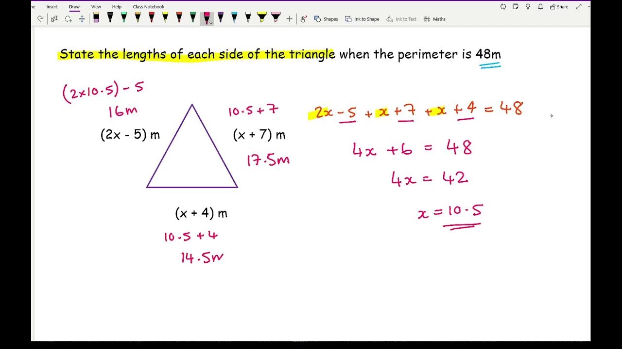 KS3/GCSE - Perimeter: Reverse Questions - YouTube